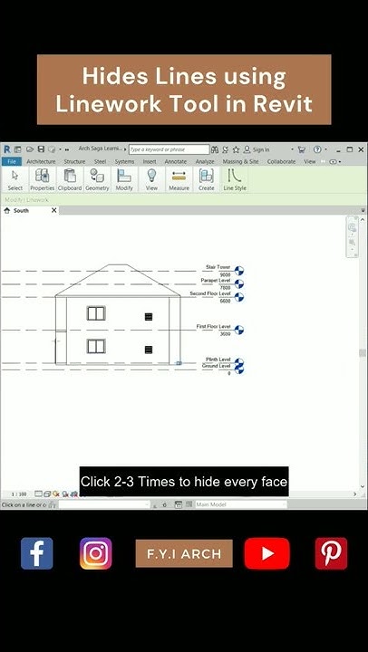 Hide Unwanted Lines using Line Work Tool (Invisible Lines) in Autodesk Revit - YouTube