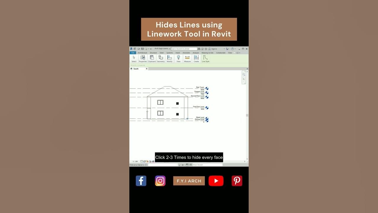 Hide Unwanted Lines using Line Work Tool (Invisible Lines) in Autodesk Revit - YouTube