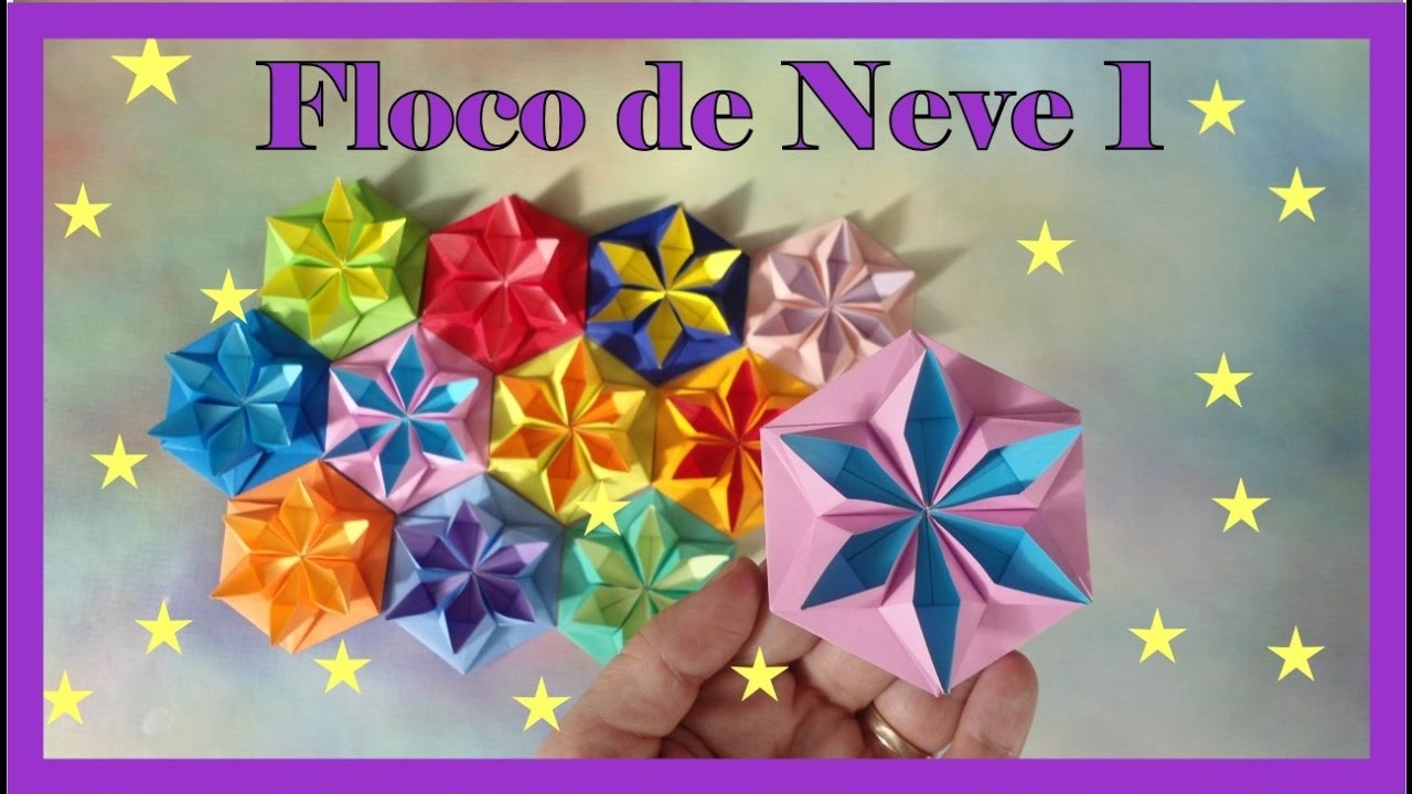 FLOCO DE NEVE DE ORIGAMI - SNOWFLAKE 1 - YouTube