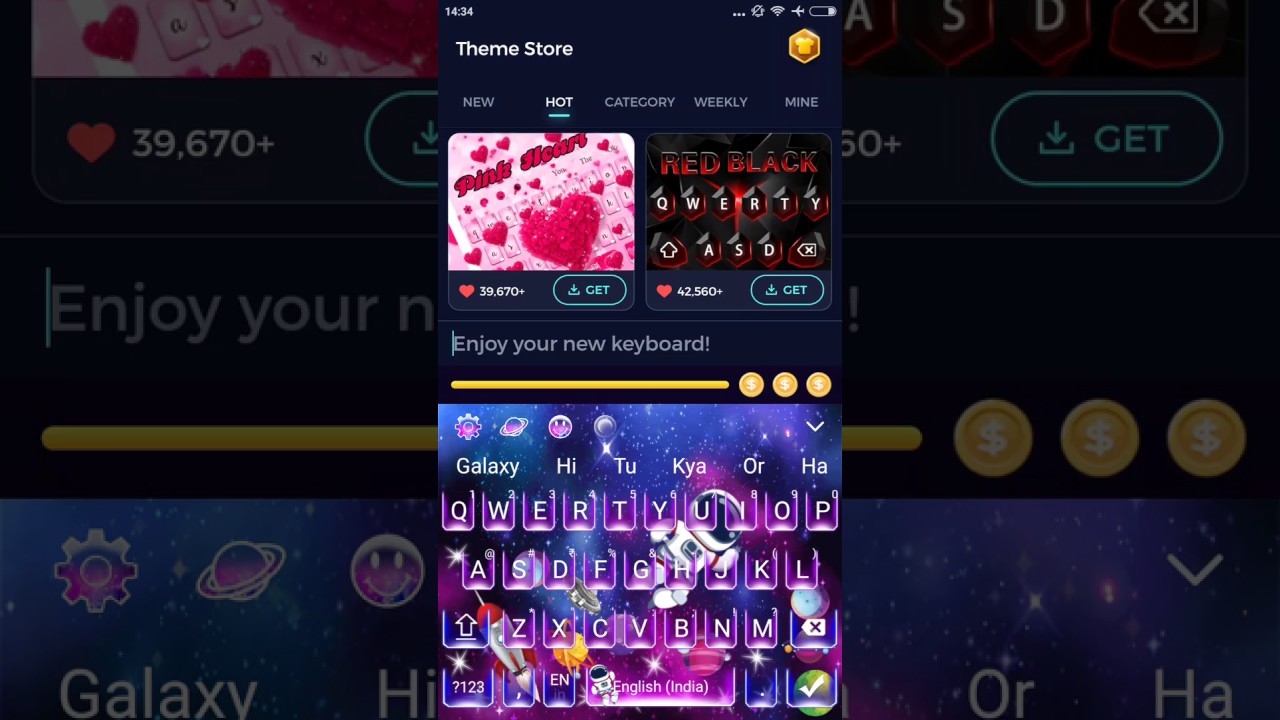 Astronaut Galaxy Gravity Keyboard Theme - YouTube
