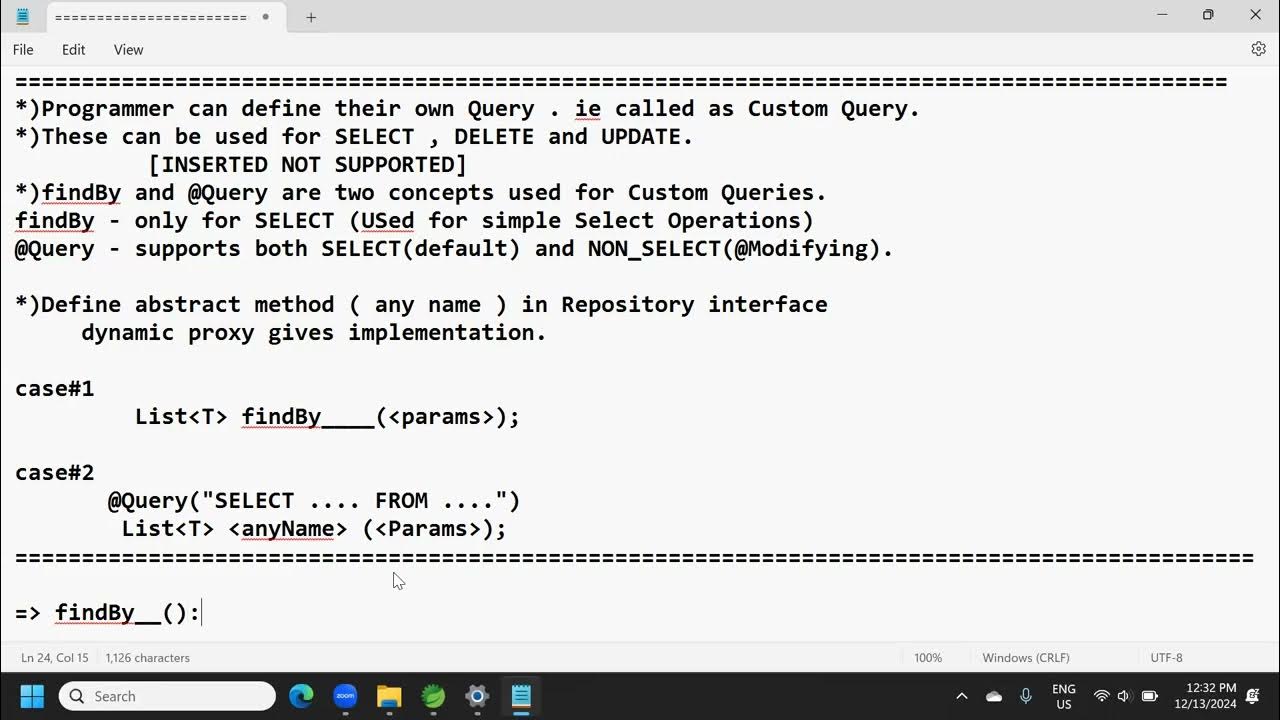 Spring Boot With Springdata Jpa Class 4 Findby Youtube