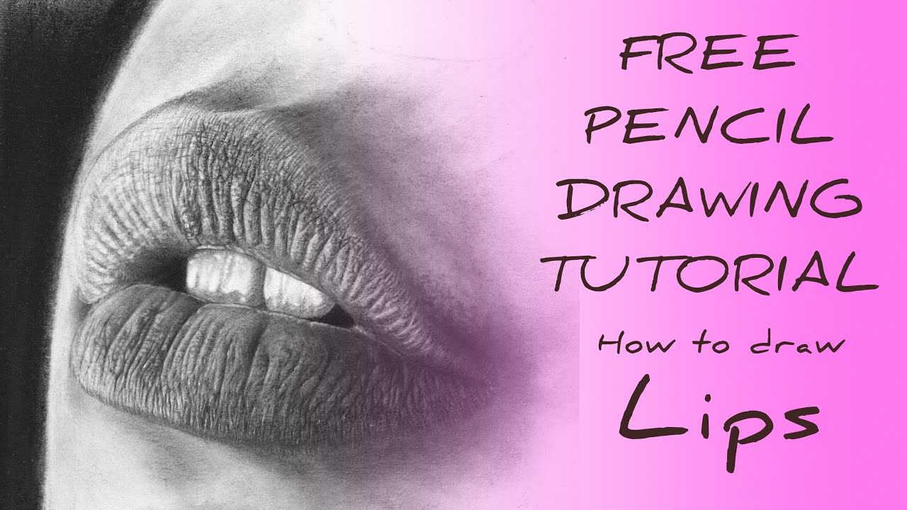 Professional Hyper-Realistic Lips: Free Drawing Tutorial with Charcoal ...