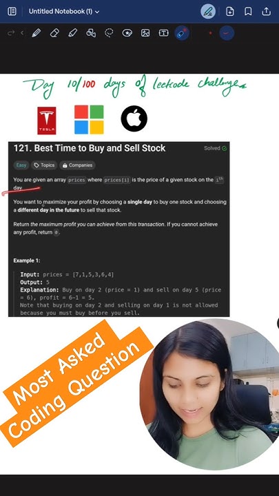 Best time to buy & sell stock leetcode problem⁉️ #leetcode #dsa #coding #interview #question # ...