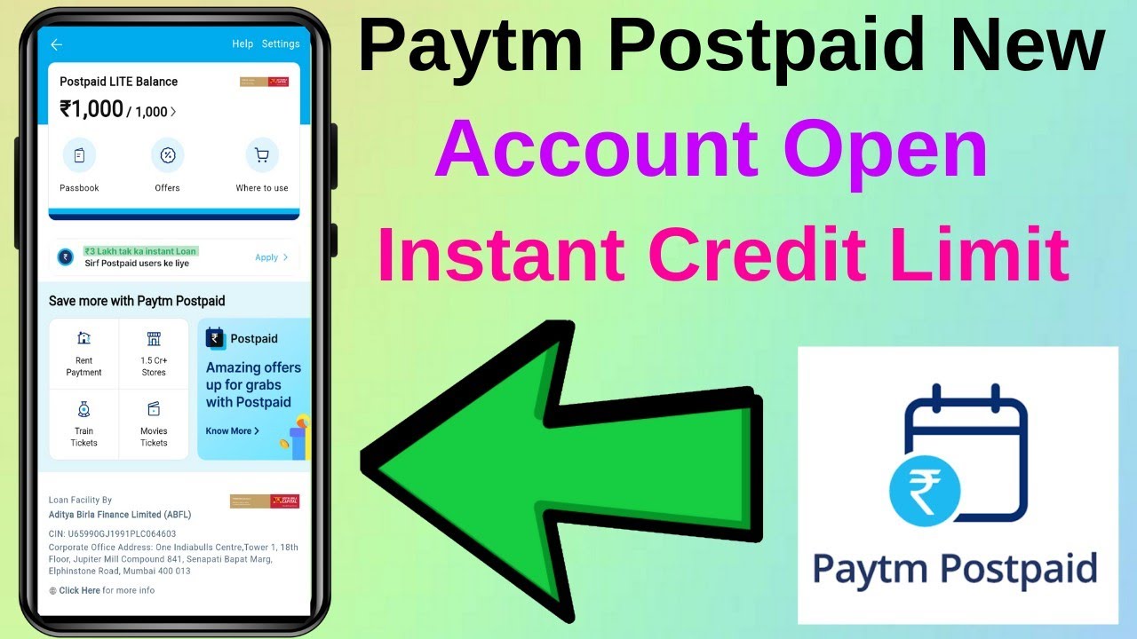 Paytm Postpaid New Account Open Instant Credit Limit - YouTube