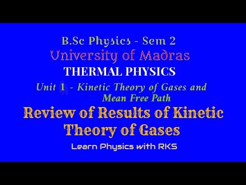 Review of Results of Kinetic Theory of Gases/B.Sc Physics/Univ. of ...