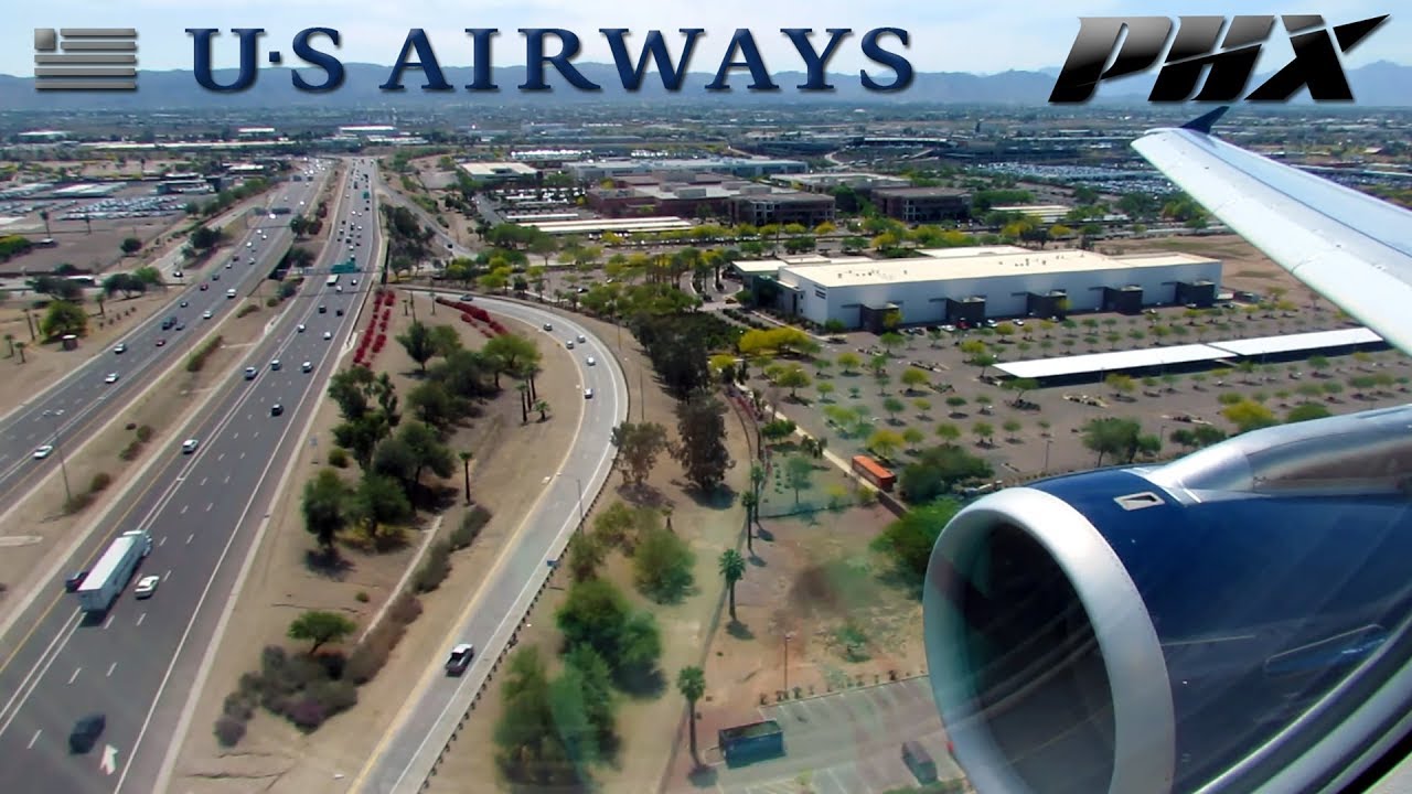 US Airways Airbus A321 Landing at Phoenix Sky Harbor Int'l Airport (PHX ...