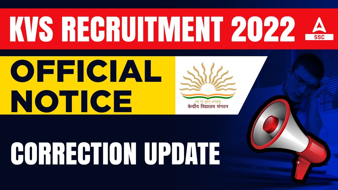 KVS Form Correction Official Notice | KVS Recruitment 2022 - YouTube