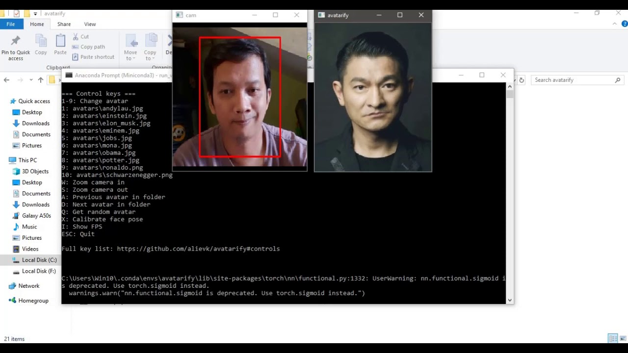 Avatarify: Windows Demo, Deep Fake Andy Lau's Face - YouTube