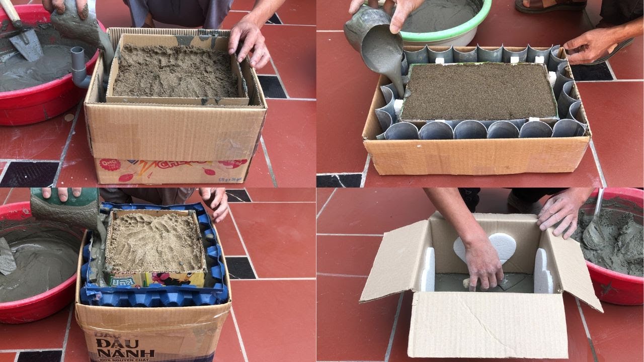 4 Ways To Make The Most Beautiful Flower Pots From Cardboard Boxes ...