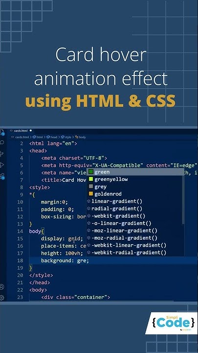 Card Hover Effect In Css Explained In 1 Minute Shorts Simplicode Youtube