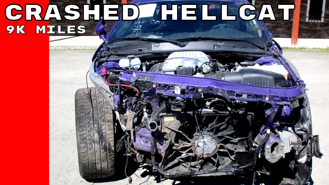 Crashed Dodge Challenger Hellcat With Only 9K Miles - YouTube