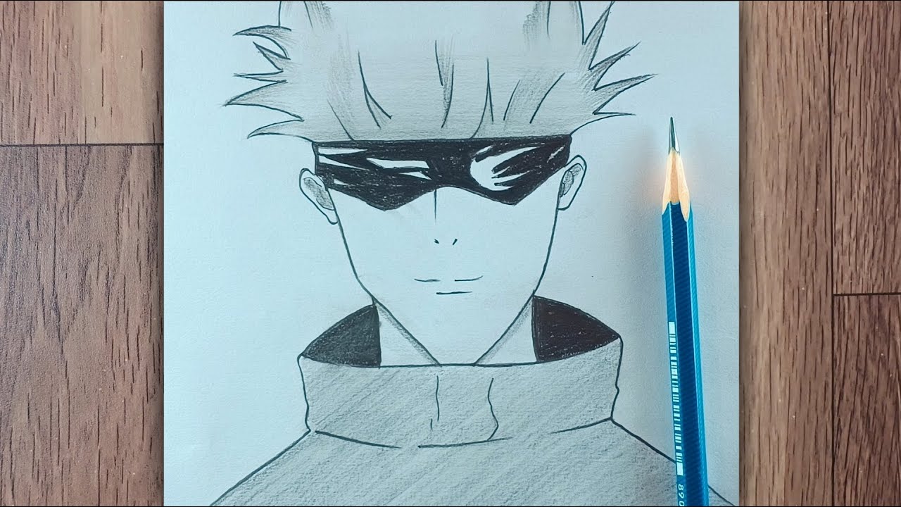 Anime sketch || How to draw gojo satoru easy sketch || easy anime ...