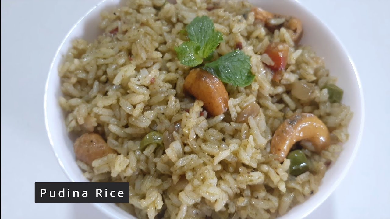 Pudina Rice Recipe | Mint Rice Recipe | Pudina Pulao - YouTube