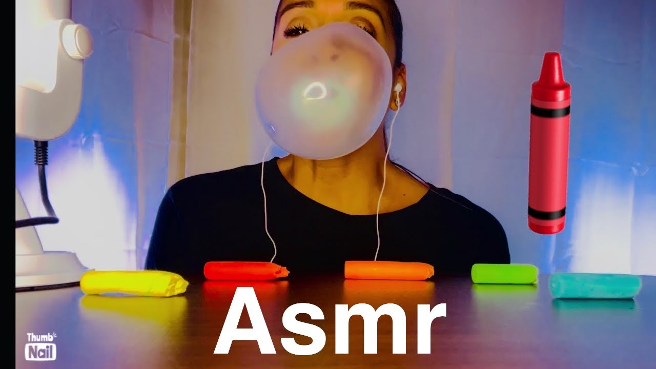 ASMR Crayon Bubble Gum🖍️ - YouTube