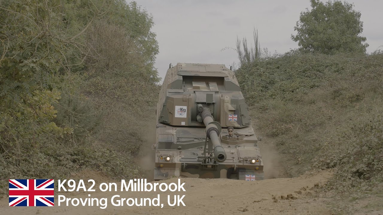 K9A2 Self-Propelled Howitzer at Millbrook Proving Ground, UK - YouTube