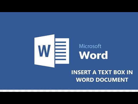 Microsoft Word (Insert a Text Box) - YouTube