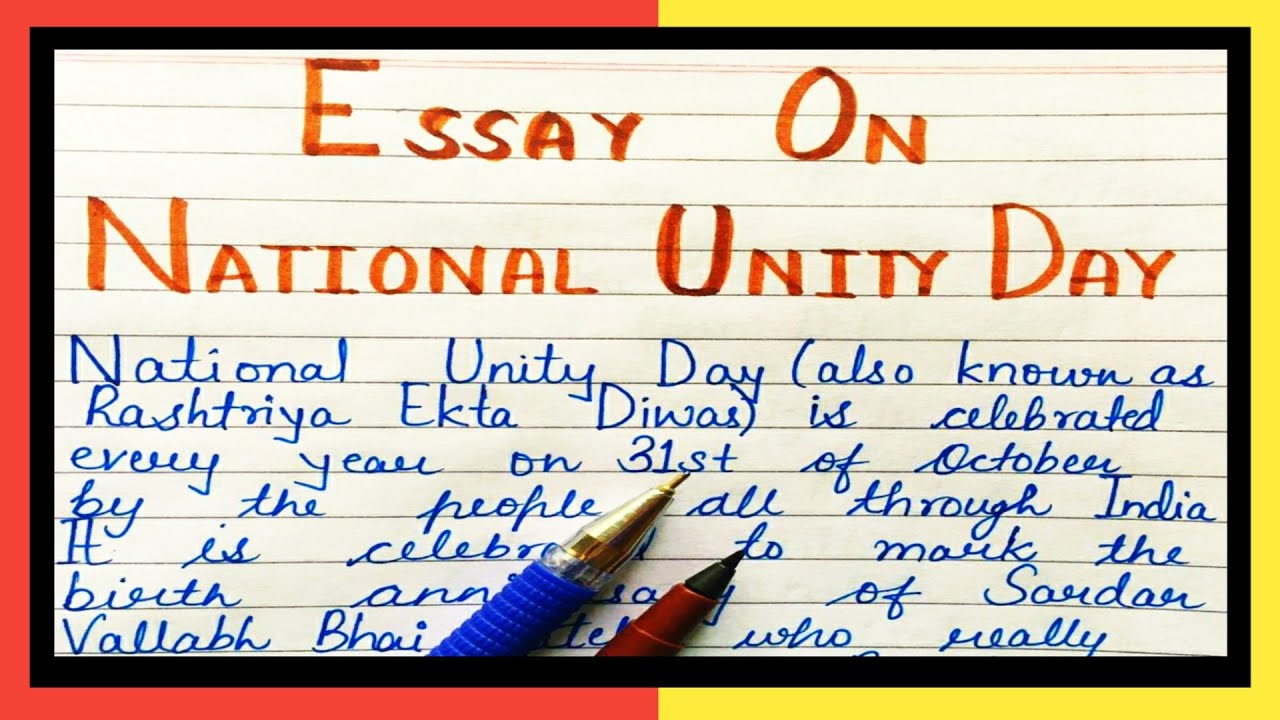 Essay on National Unity Day/Short Essay on national unity day - YouTube