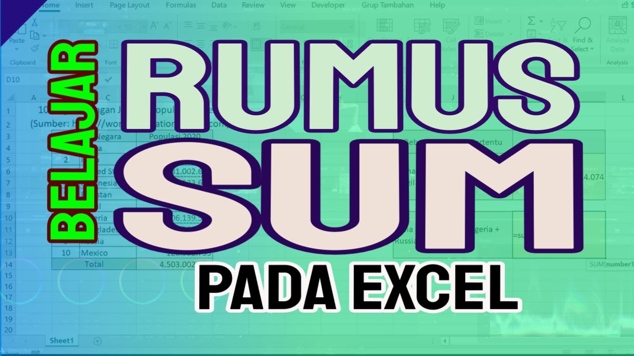 Menggunakan Rumus atau Fungsi SUM Pada Excel Secara Mudah - YouTube