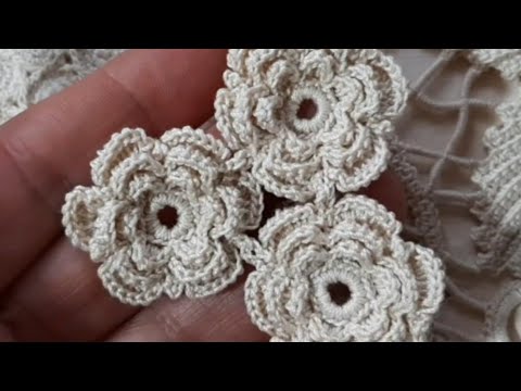 Πλεκτό/Λουλούδι/3d/Μοτίφ/Tutorial - YouTube