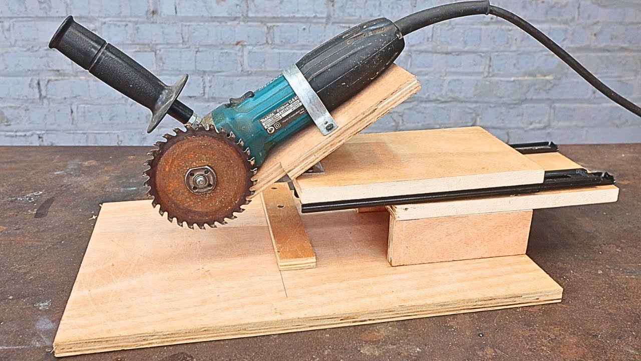 Great circular saw idea that runs on an angle grinder/ Sliding saw ...