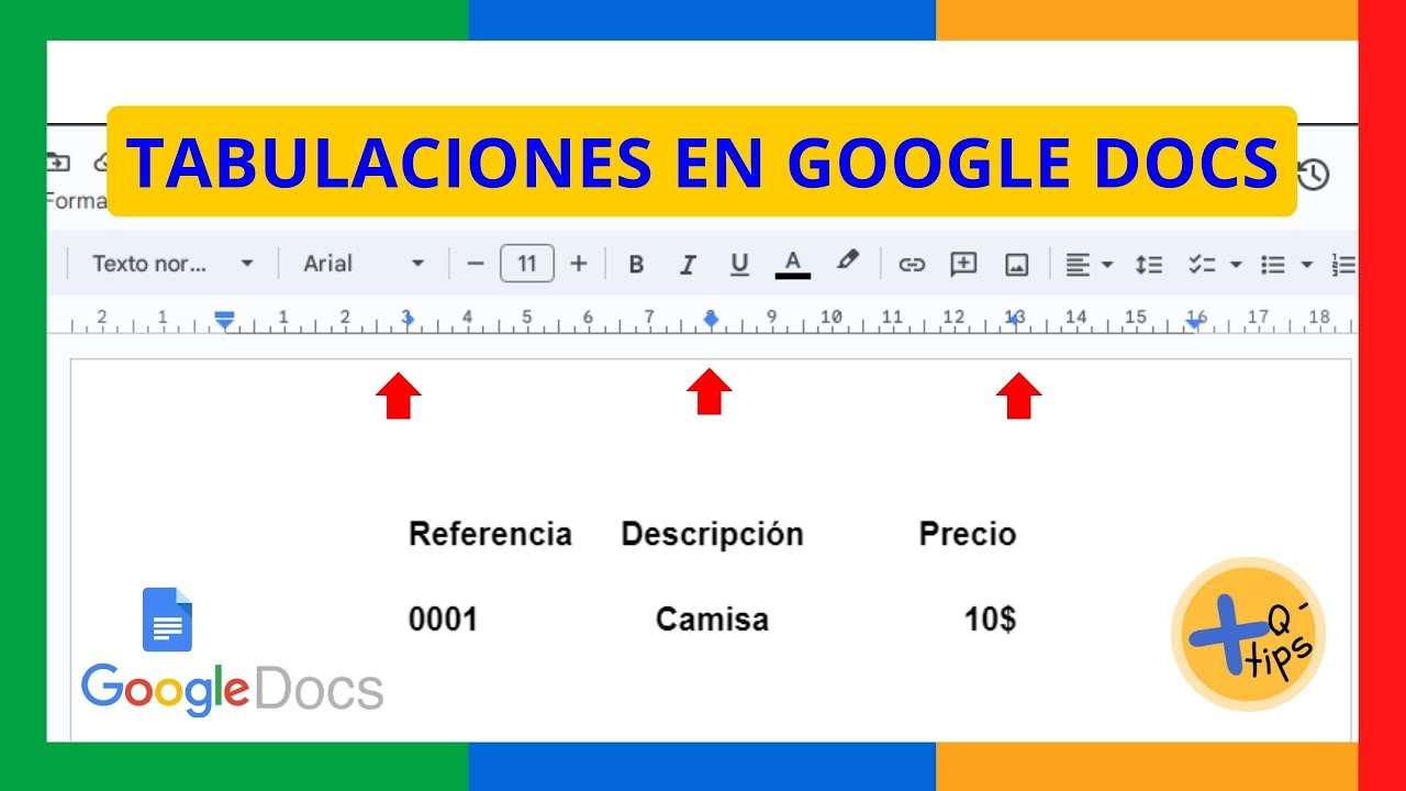 INSERTAR TABULACIONES en GOOGLE DOCS - YouTube
