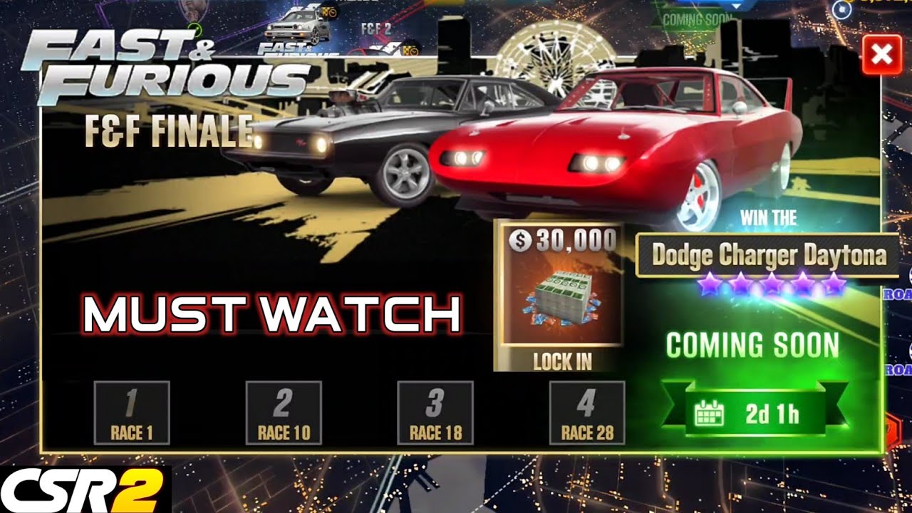 CSR2 Fast & Furious FINALE | Win Charger Daytona ⚡ , Lock-in Info ...