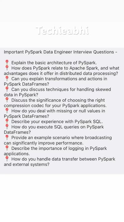 Most Important Pyspark Data Engineer Interview Questions 2024 Youtube