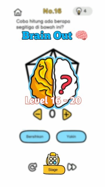Brain Out 🧠 NEW UPDATE, Rintangan STAGE!!! Level 16 - 20 Let's gooo # ...