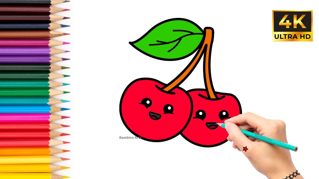 How to Draw Cute Cherry (Easy Step by step drawing Tutorial ...