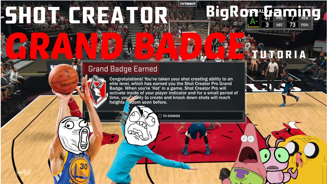 SHOT CREATOR GRAND BADGE- BEST, AND EASIEST TUTORIAL 2k17 Simple - YouTube