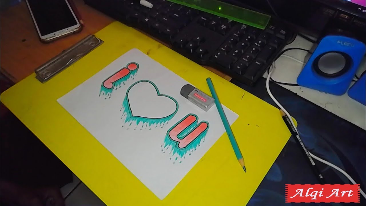 How To Draw 3D Name Art - YouTube
