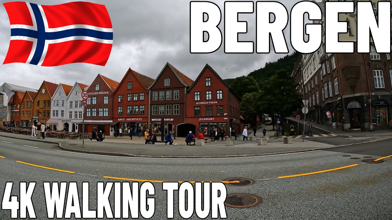 Norway, Bergen City street walking tour juli 2022 | 4K around the city ...