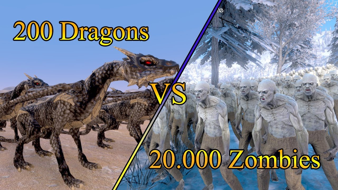200 Dragons vs 20000 Zombies - Ultimate Epic Battle Simulator - YouTube