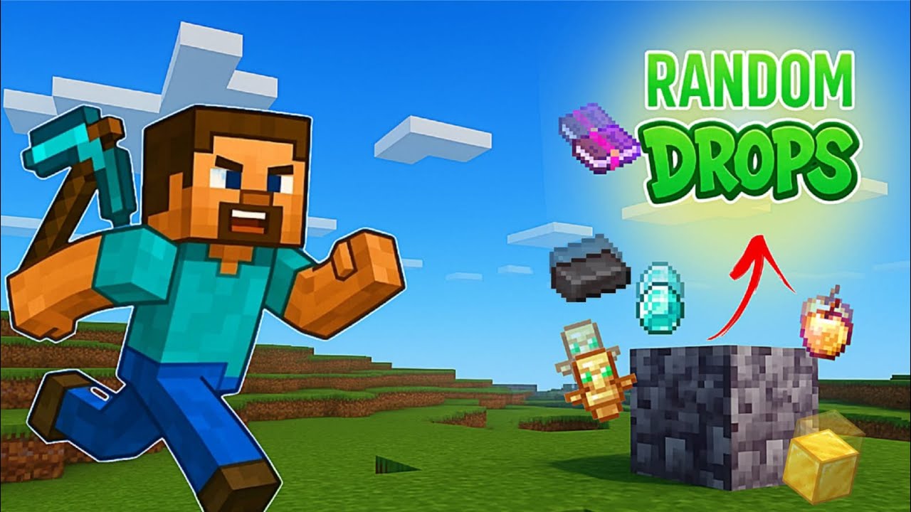 Minecraft but,Mobs And Blocks Drop Random Loot! - YouTube