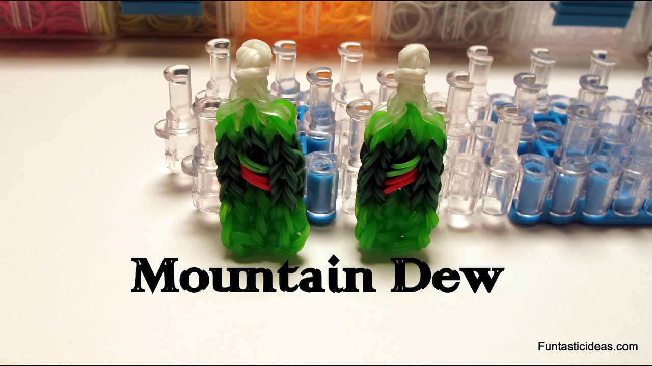Rainbow Loom Mountain Dew Soda Bottle/drink - How to - Food Series ...