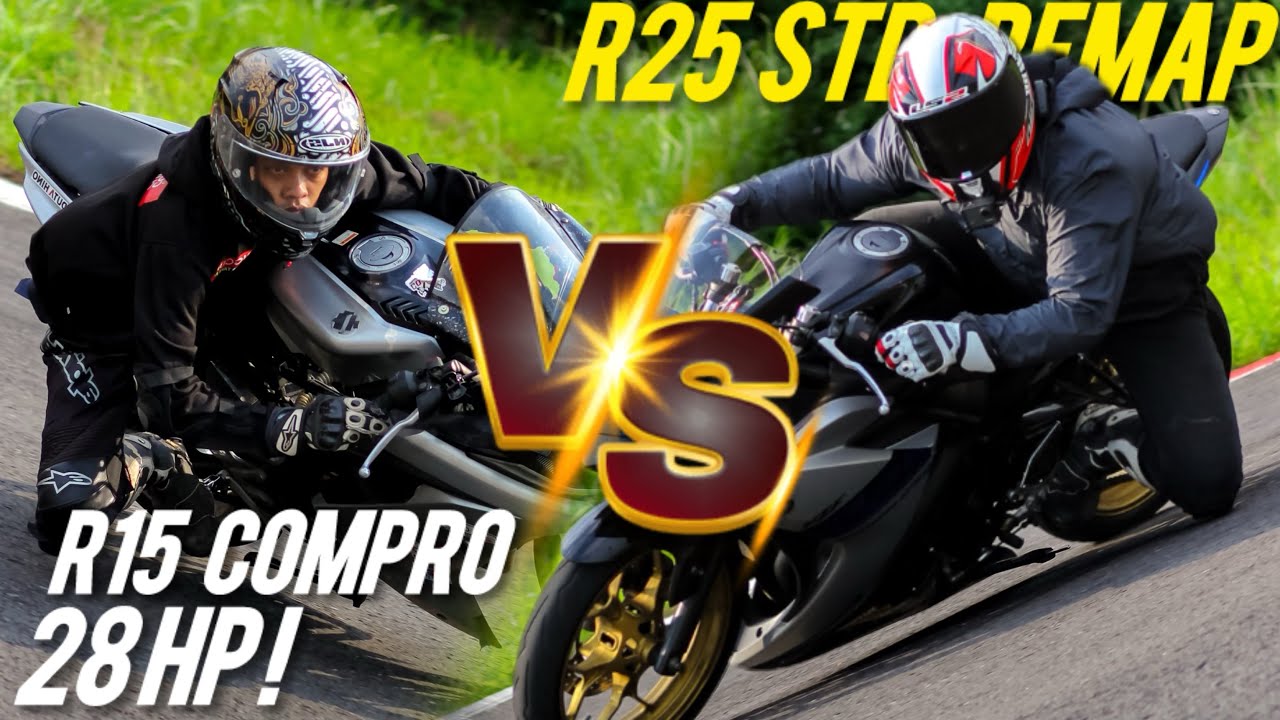 YAMAHA R25 VS R15 COMPRO 28 HP TRACKDAY SIRKUIT MIJEN #r25 #r15 #r15v3 ...