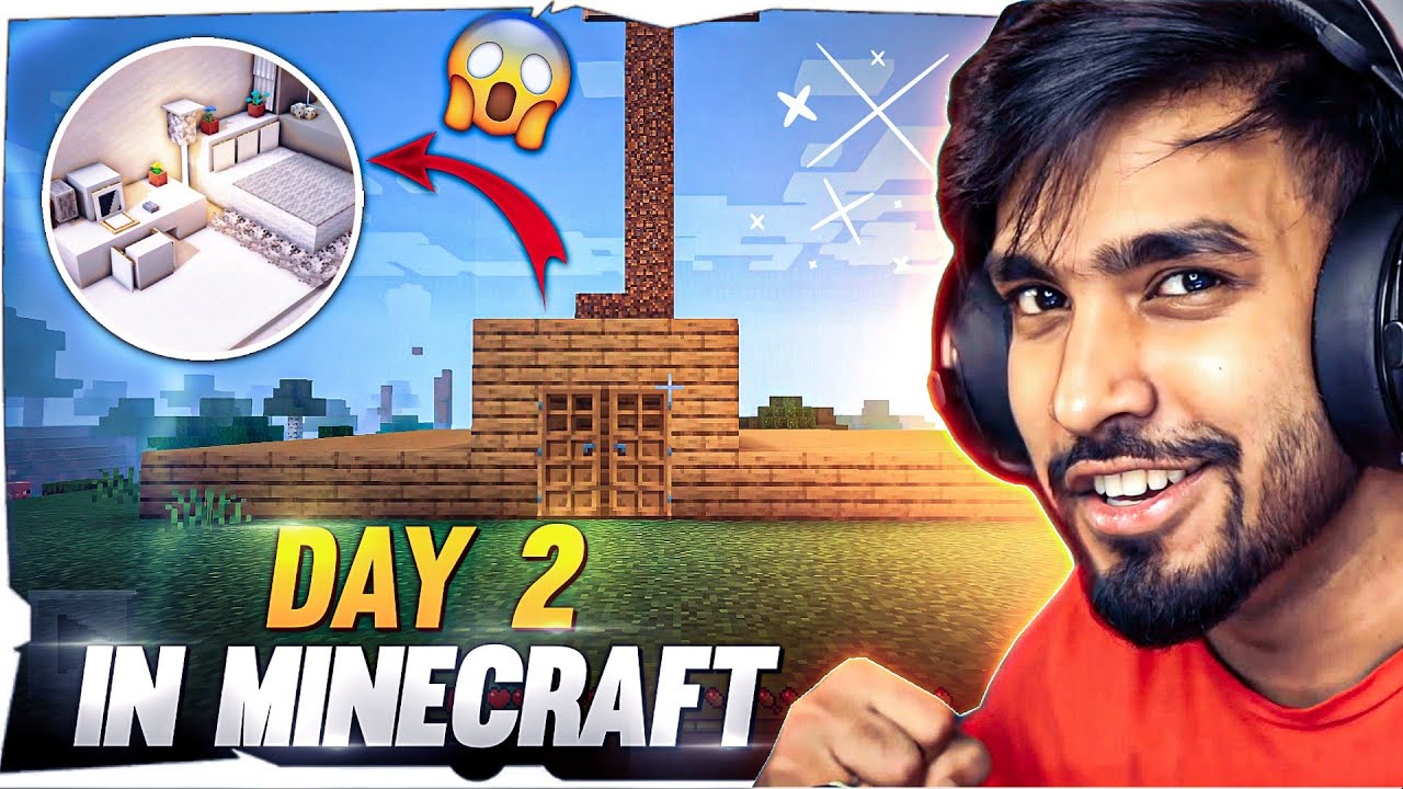 DAY 2 IN MINECRAFT 😂😱 BUILDING 🏫 MY SMALL UNDERGROUND HOUSE 🏠 ...