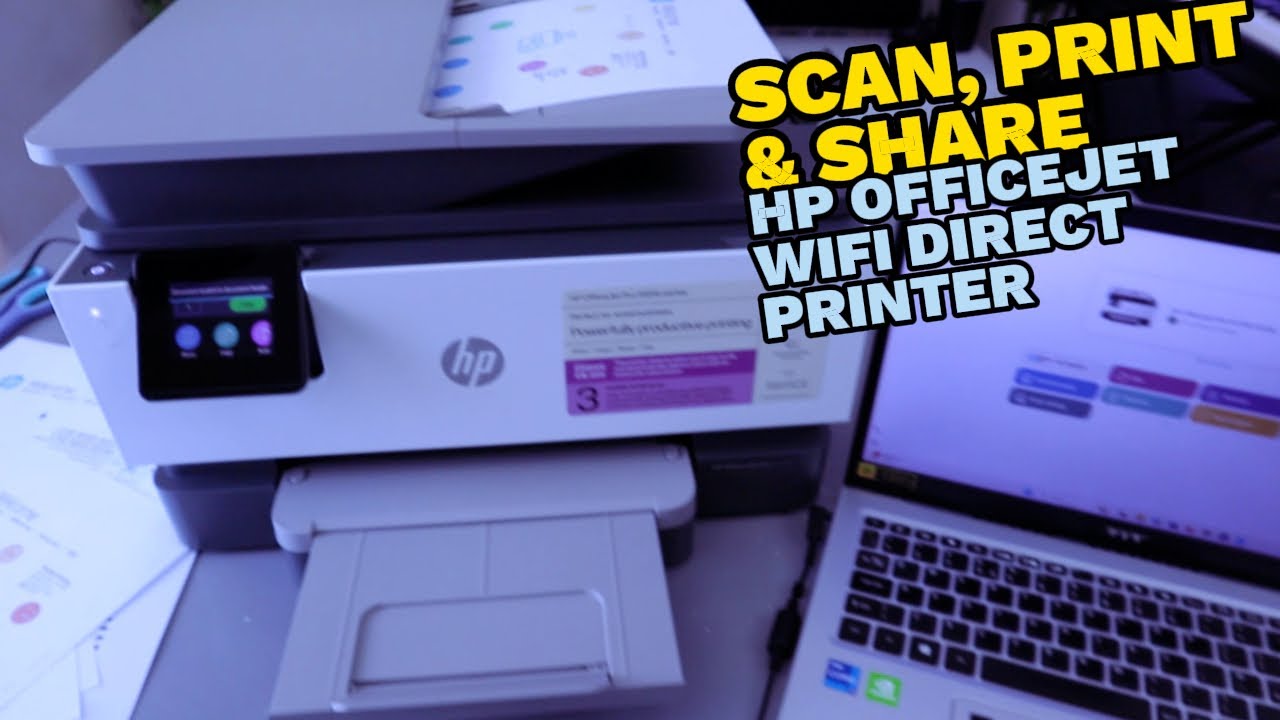 How To Scan To Computer With HP OFFICEJET PRO 9120E WIFI DIRECT PRINTER ...