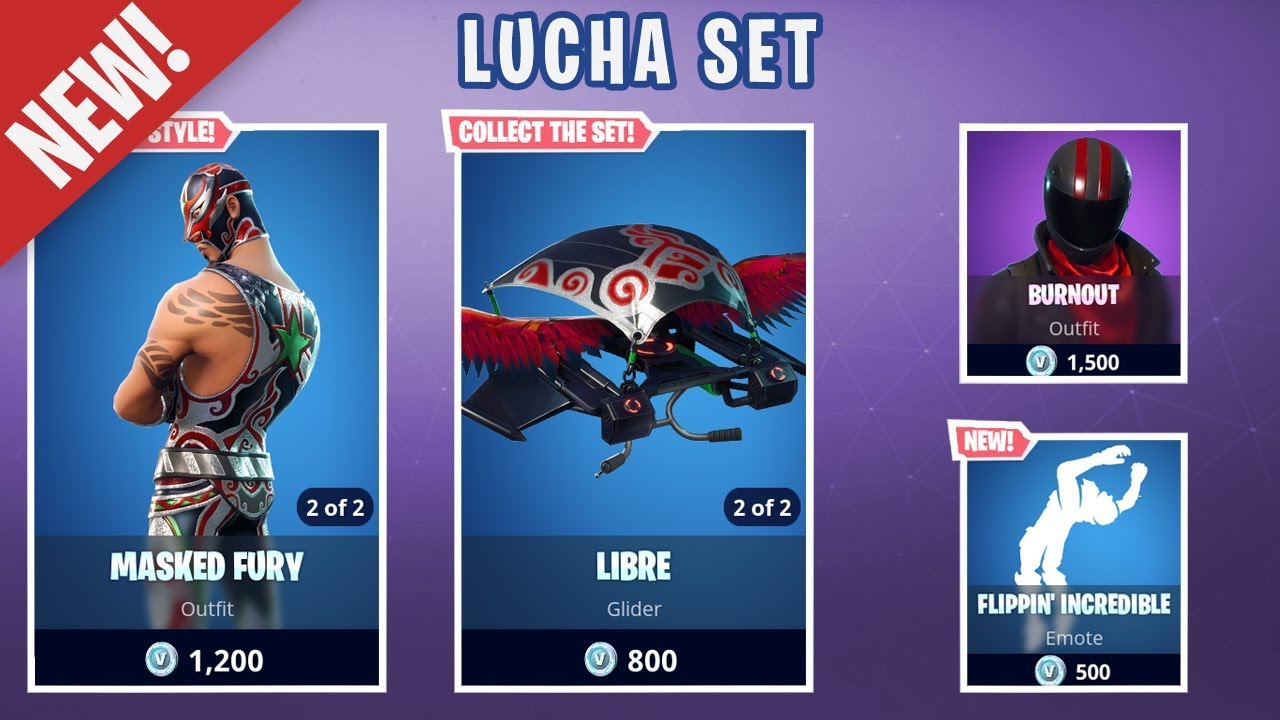 NEW! LUCHA SET - FORTNITE ITEM SHOP - JULY 21 2018 - YouTube