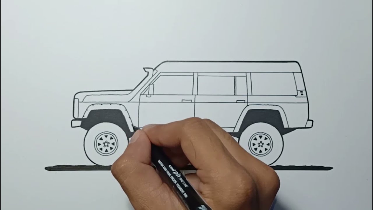 How To Draw A Nissan GQ Patrol - YouTube
