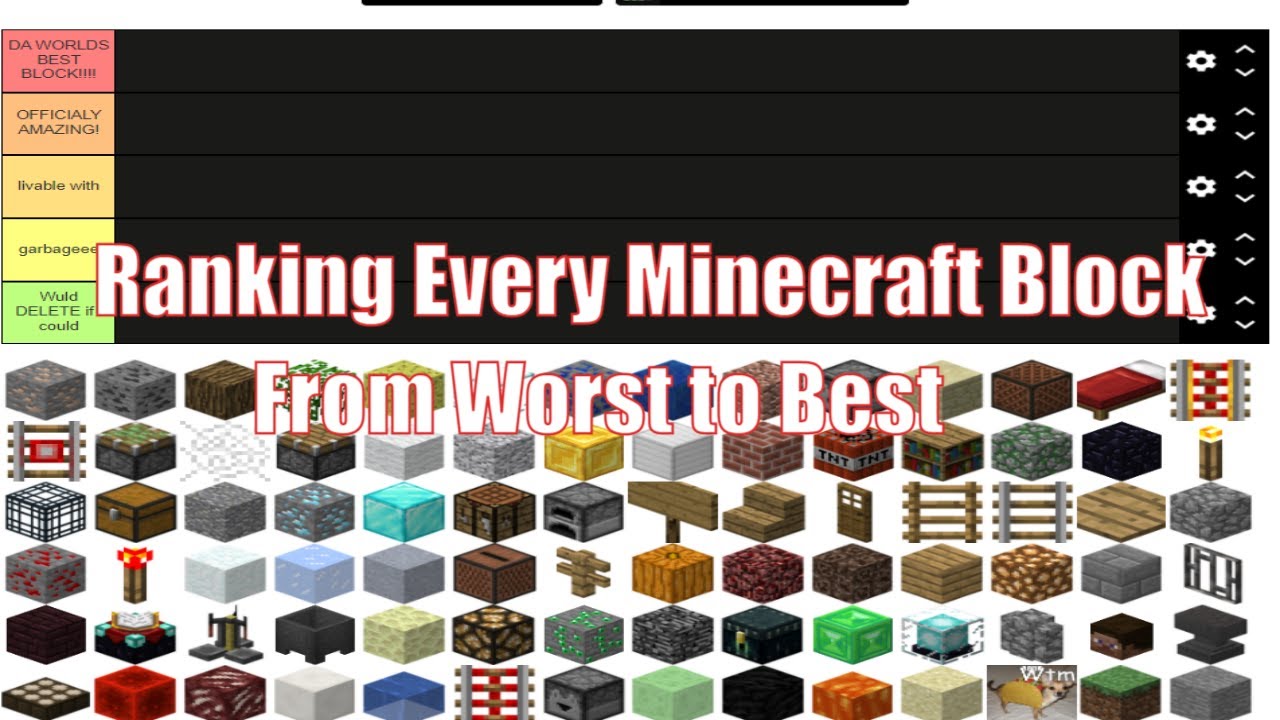 MINECRAFT Block Tier List - YouTube