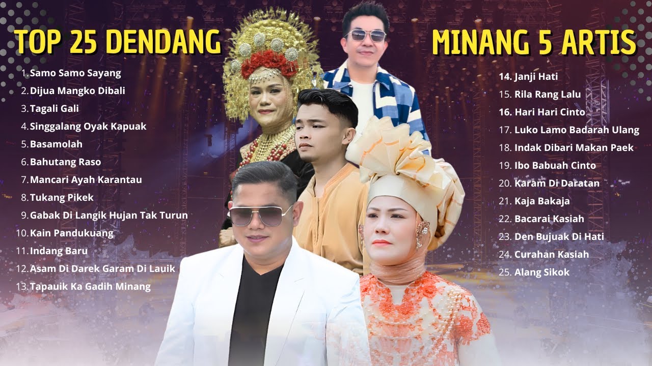 TOP 25 DENDANG MINANG 5 ARTIS - YouTube