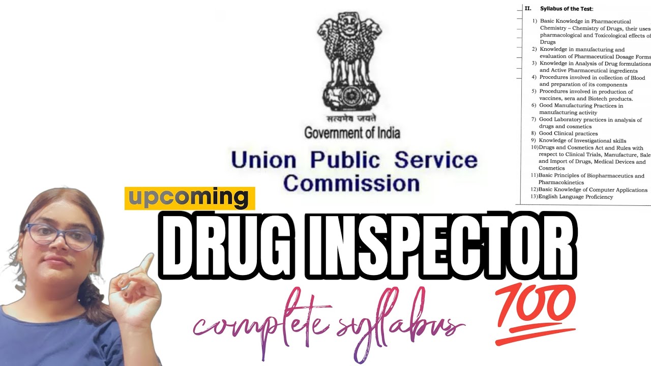 UPSC Drug inspector complete syllabus 💯🙌 #upsc #druginspector #pharmacy ...
