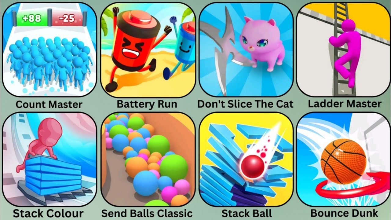 Send Balls Classic 3D, Bounce Dunk, Stack Ball, Stack Colour, Battery ...