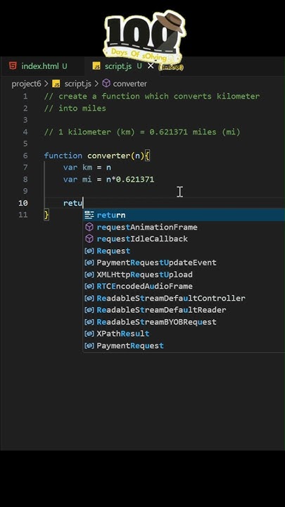 Convert Kilometers to Miles Instantly with JavaScript Function | day 12 ... radhe radhe 🩵 - YouTube