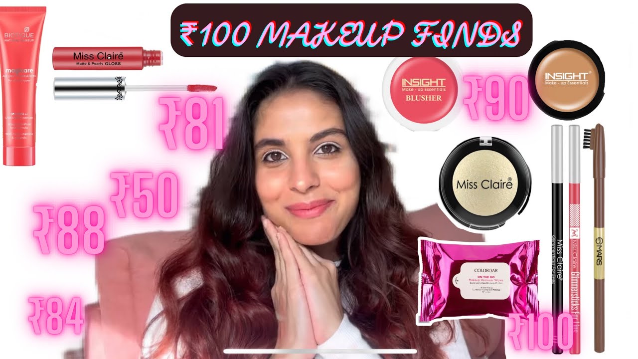 FULL FACE OF MAKEUP USING PRODUCTS UNDER A * ₹100* 😱💄| SHOCKING RESULTS ...