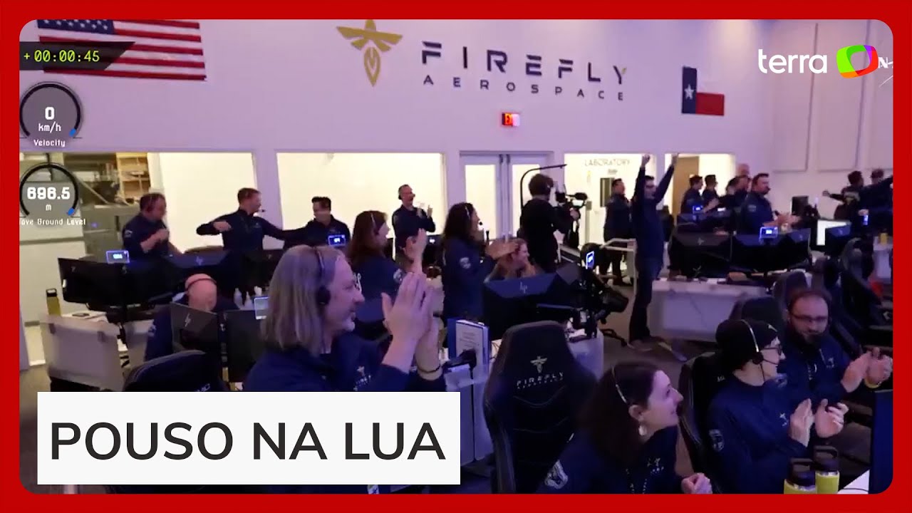 Empresa privada dos EUA consegue pousar na Lua - YouTube