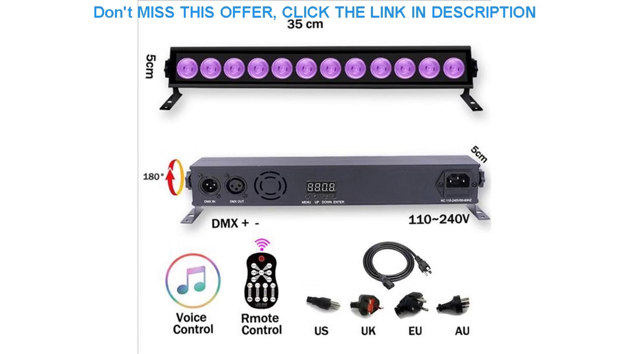 Best Remote DMX LED Stage Light Effect UV Wall Washer Lamp Disco Dj ...