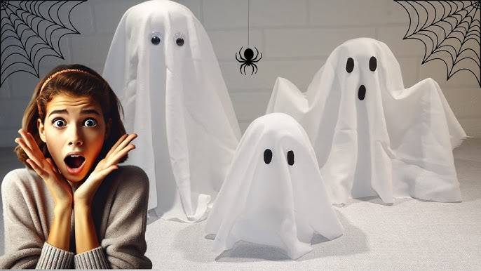 Manualidad De Fantasmas Con Campanas Y Tela De Queso