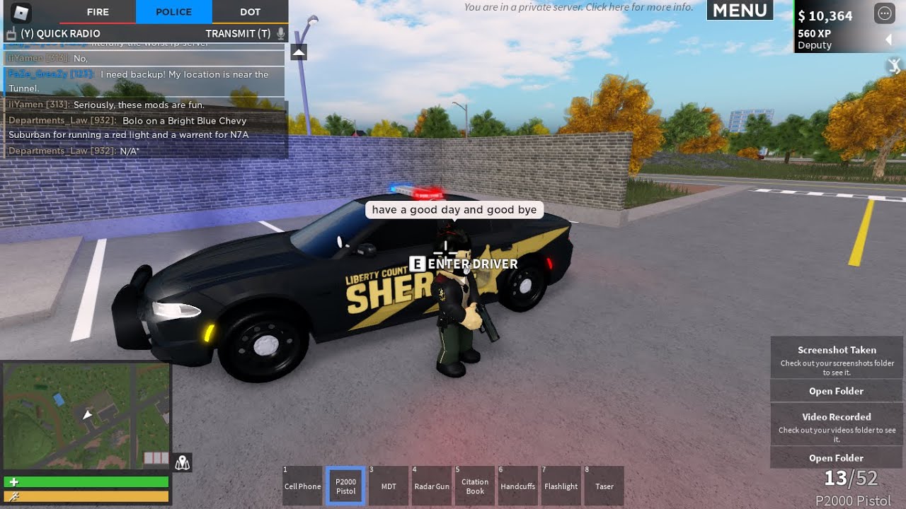 PLAYING AS A COP IN (ERLC) - YouTube